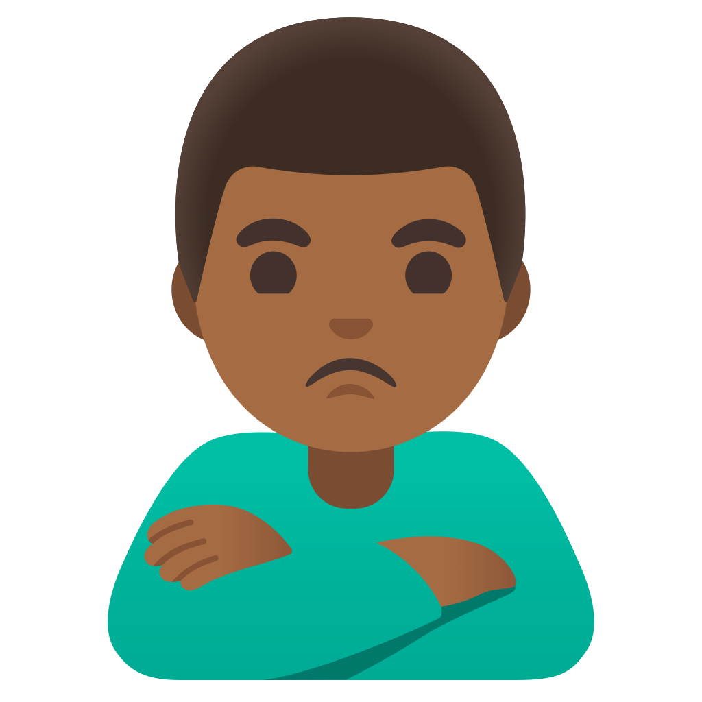 🙎🏾‍♂️ Homme Qui Boude : Peau Mate Emoji