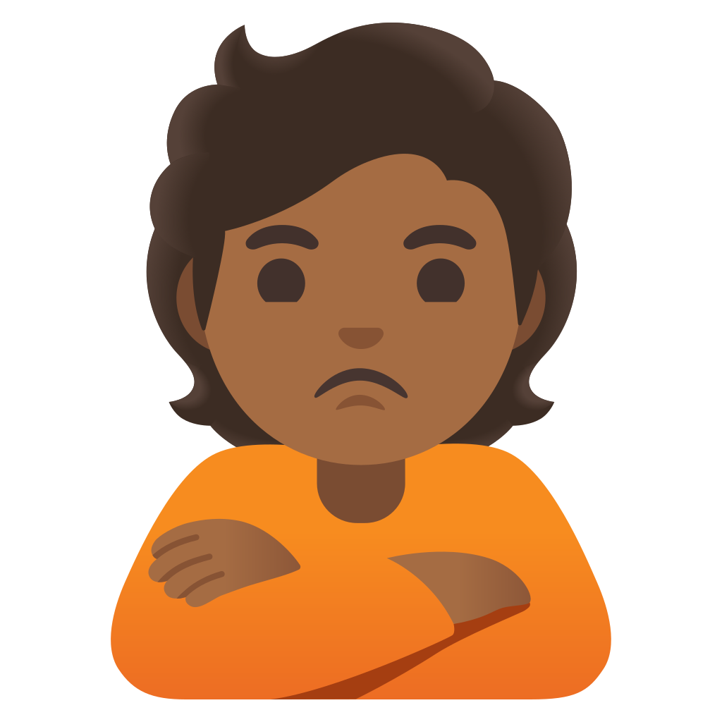 🙎🏾 Personne Qui Boude : Peau Mate Emoji