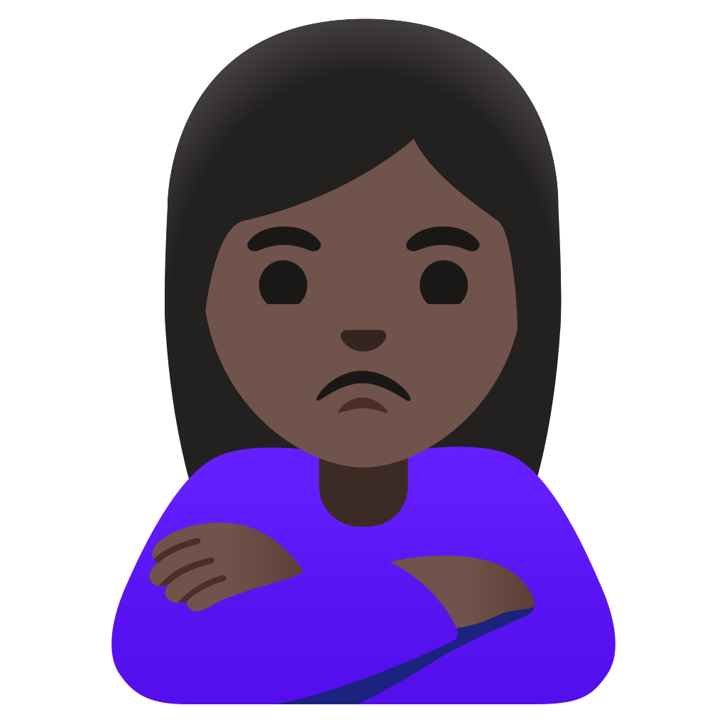 🙎🏿‍♀️ Femme Qui Boude : Peau Foncée Emoji