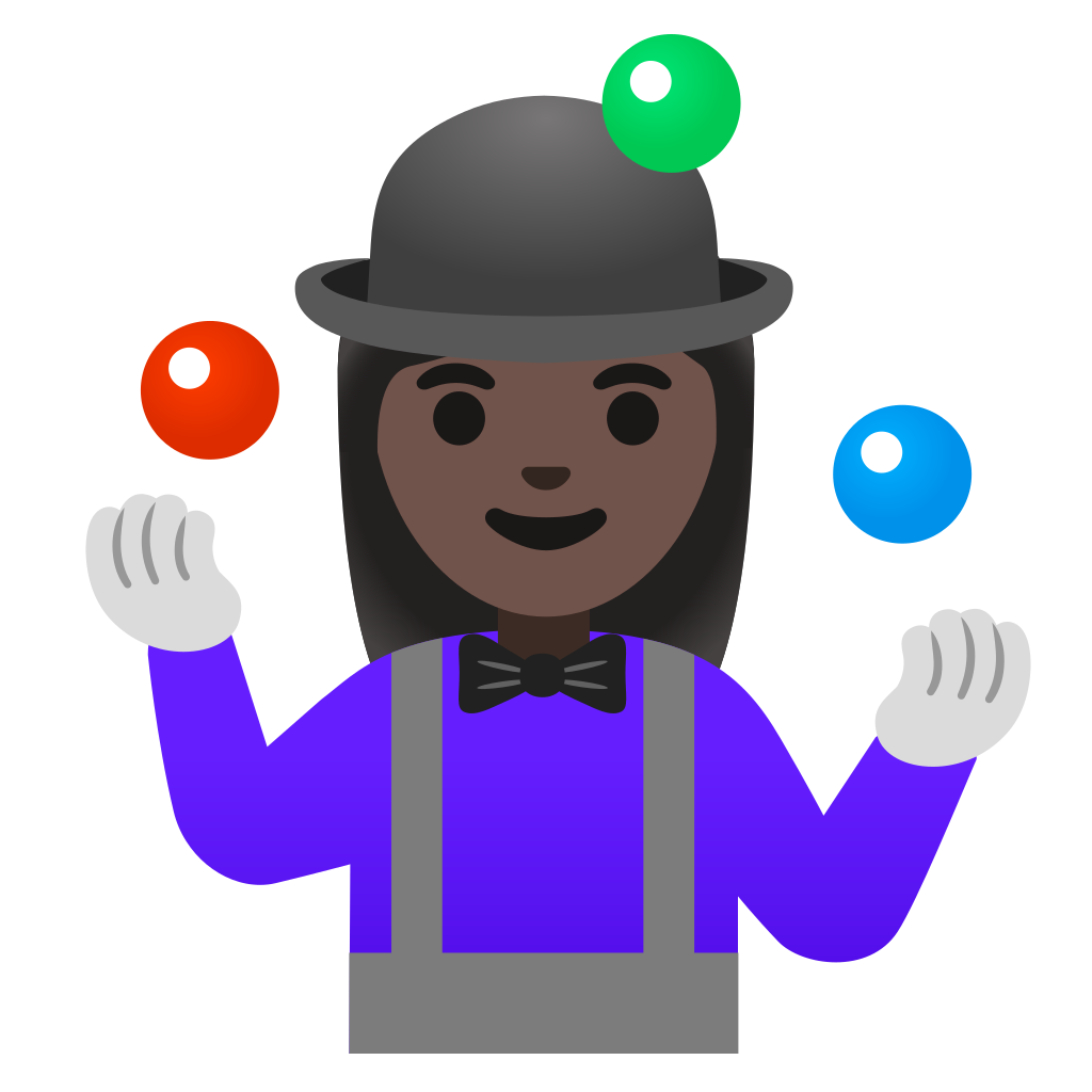 🤹🏿‍♀️ Woman Juggling: Dark Skin Tone Emoji