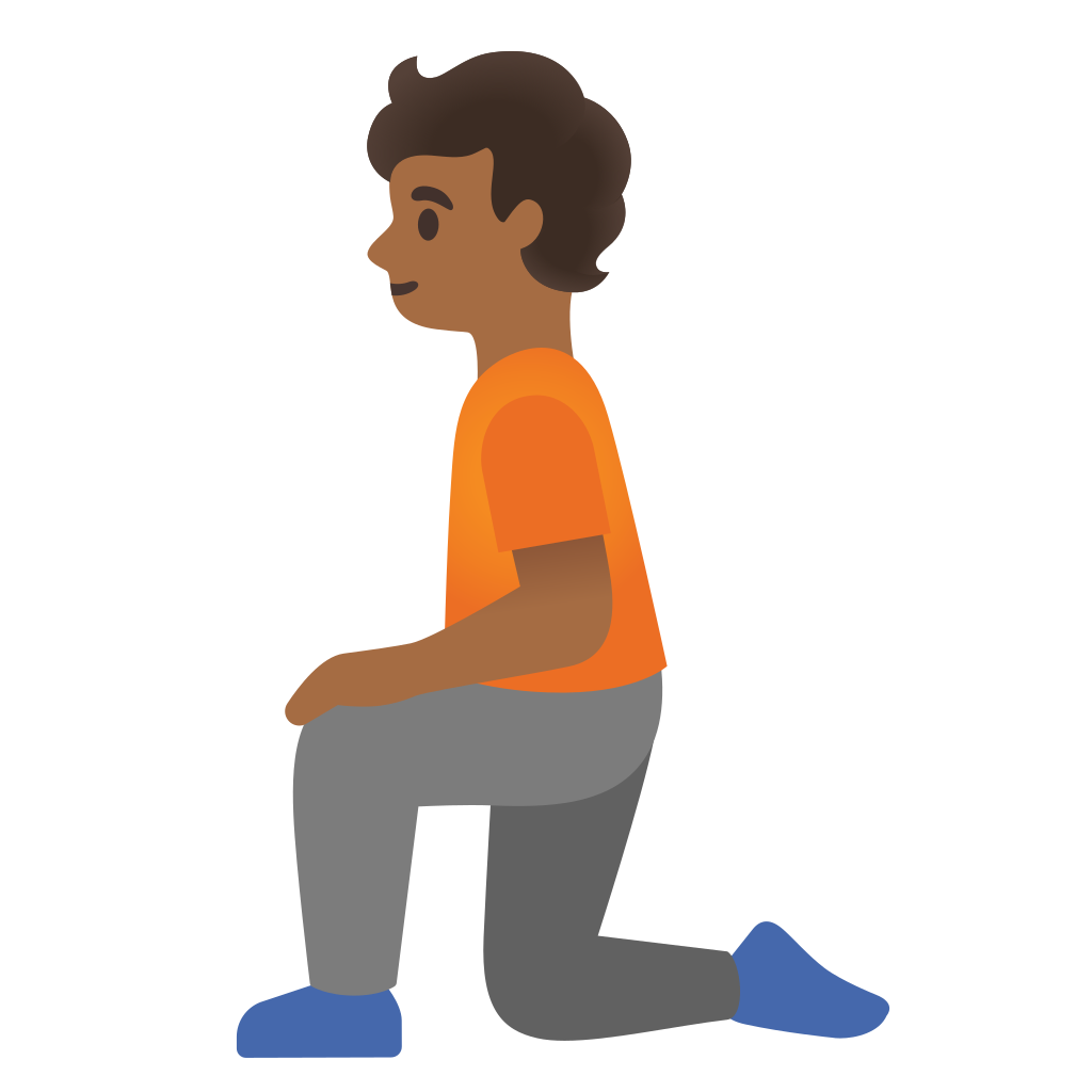 🧎🏾 Persona Inginocchiata: Carnagione Abbastanza Scura Emoji