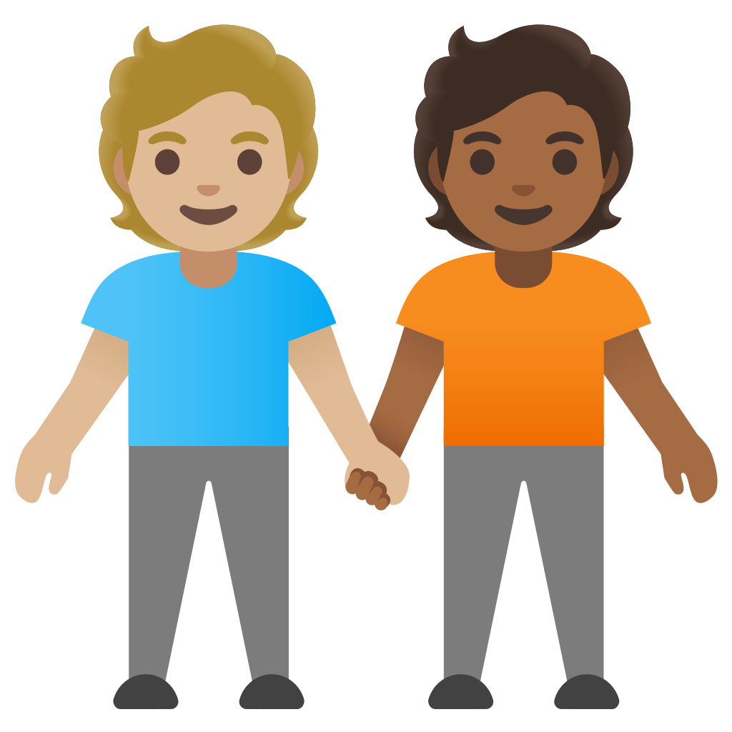 🧑🏼‍🤝‍🧑🏾 Deux Personnes Se Tenant La Main : Peau Moyennement Claire Et ...
