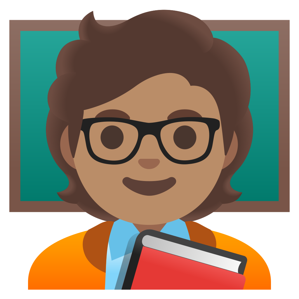 🧑🏽‍🏫 Professora Na Escola: Pele Morena Emoji