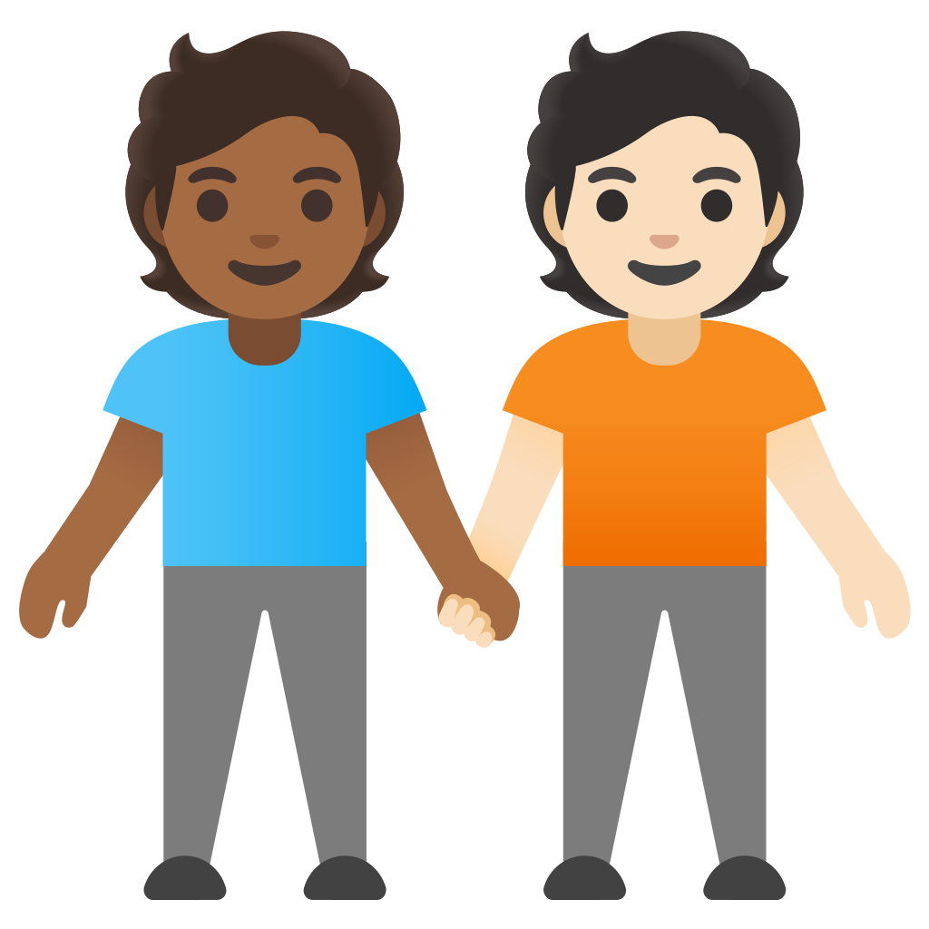 🧑🏾‍🤝‍🧑🏻 Deux Personnes Se Tenant La Main : Peau Mate Et Peau Claire Emoji