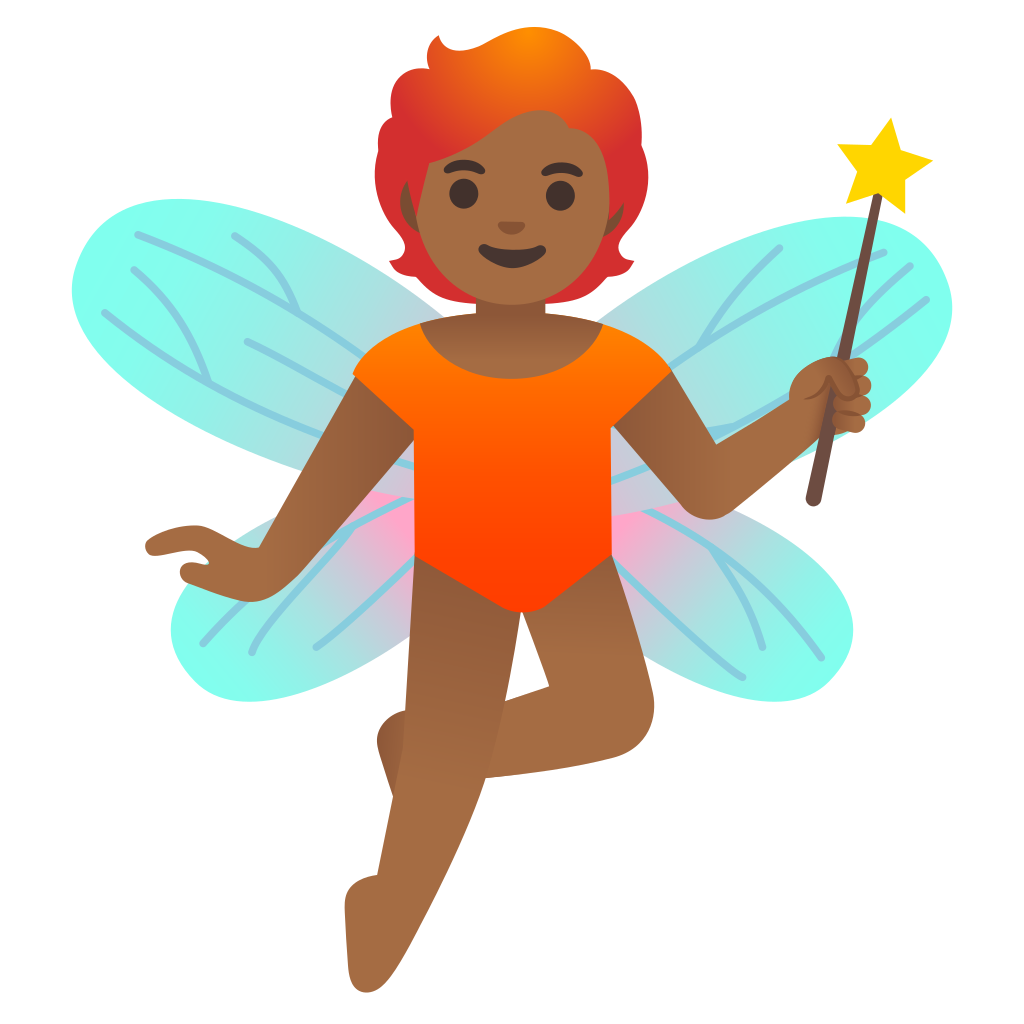 🧚🏾 Fada: Pele Morena Escura Emoji
