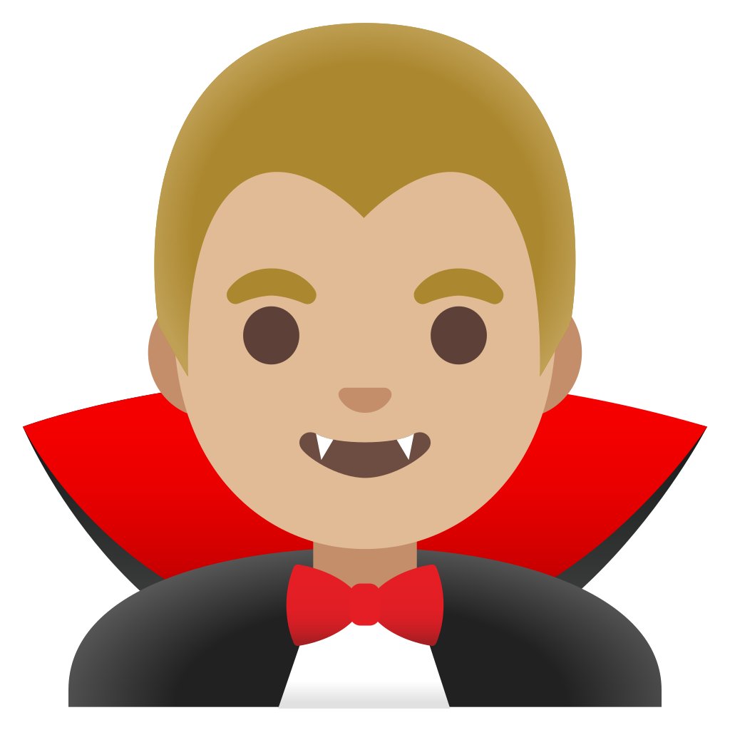 🧛🏼‍♂️ Homem Vampiro: Pele Morena Clara Emoji