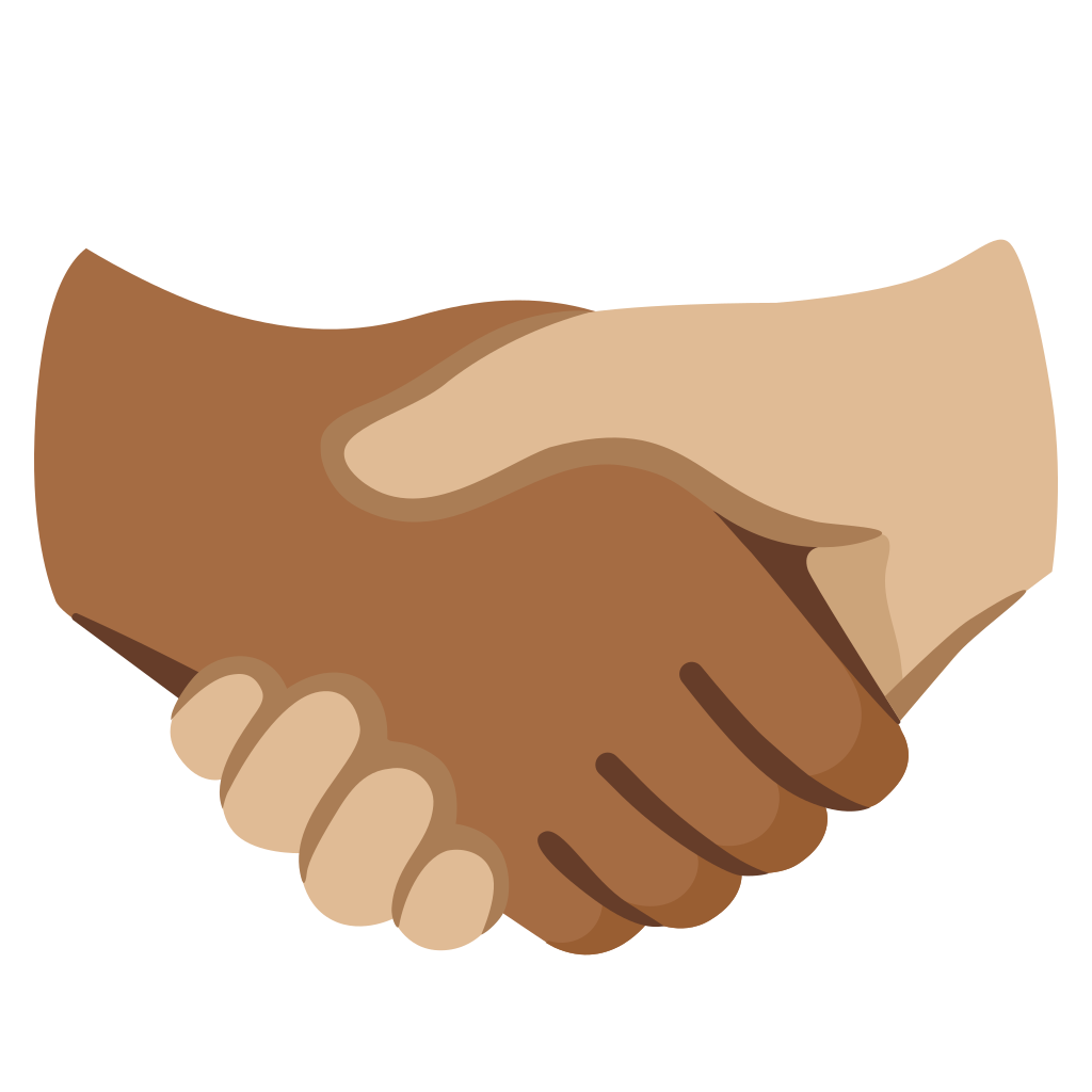 🫱🏾‍🫲🏼 Handshake: Medium-Dark Skin Tone, Medium-Light Skin Tone Emoji