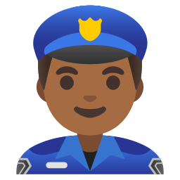 👮🏾‍♂️ Man Police Officer: Medium-Dark Skin Tone Emoji