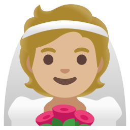 👰🏼 Personne Mariée Avec Voile : Peau Moyennement Claire Emoji