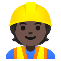 👷🏿 Trabalhador De Construção Civil: Pele Escura Emoji