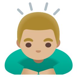 🙇🏼‍♂️ Homem Fazendo Reverência: Pele Morena Clara Emoji