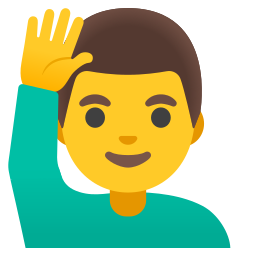 🙋‍♂️ Uomo Con Mano Alzata Emoji