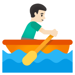 🚣🏻‍♂️ Man Rowing Boat: Light Skin Tone Emoji