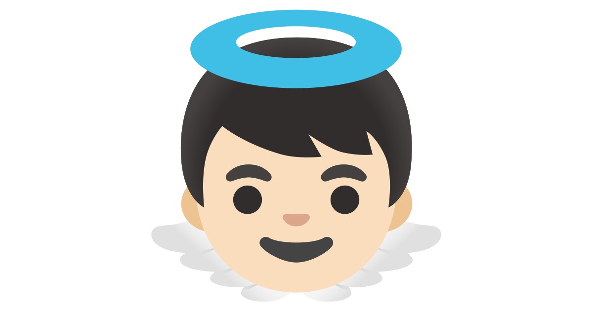👼🏻 Bebé Ángel: Tono De Piel Claro Emoji