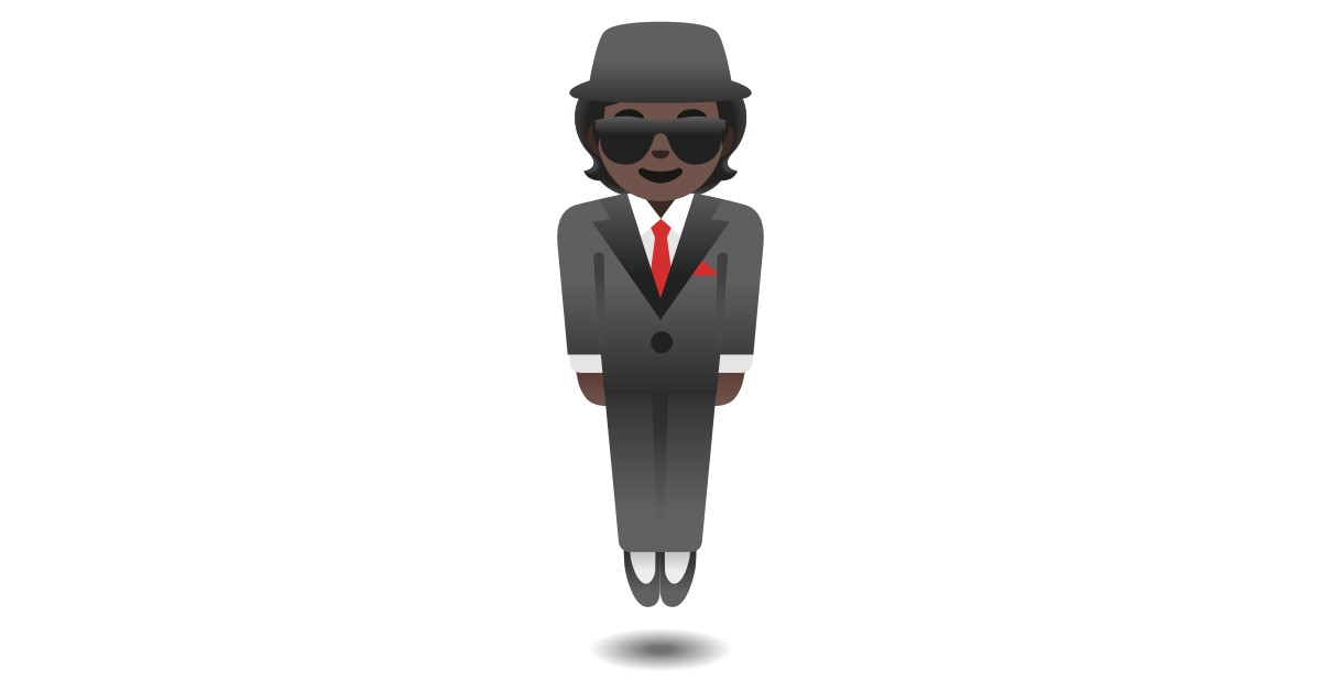 🕴🏿 Person In Suit Levitating: Dark Skin Tone Emoji