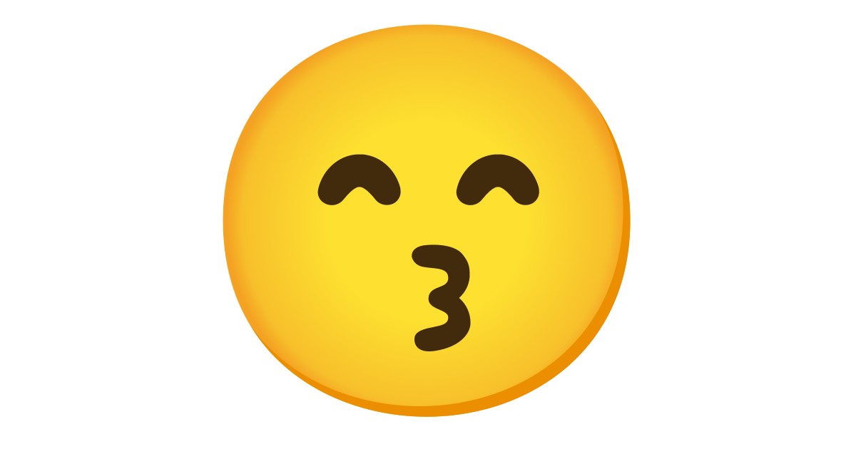 😙 Visage Aux Yeux Rieurs Faisant Un Bisou Emoji