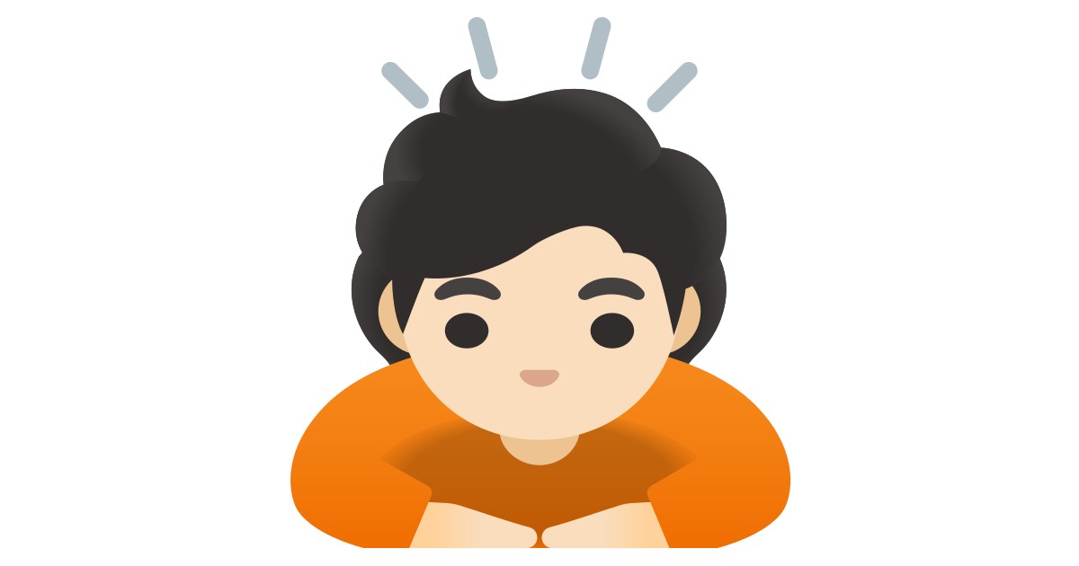 🙇🏻 Persona Haciendo Una Reverencia: Tono De Piel Claro Emoji