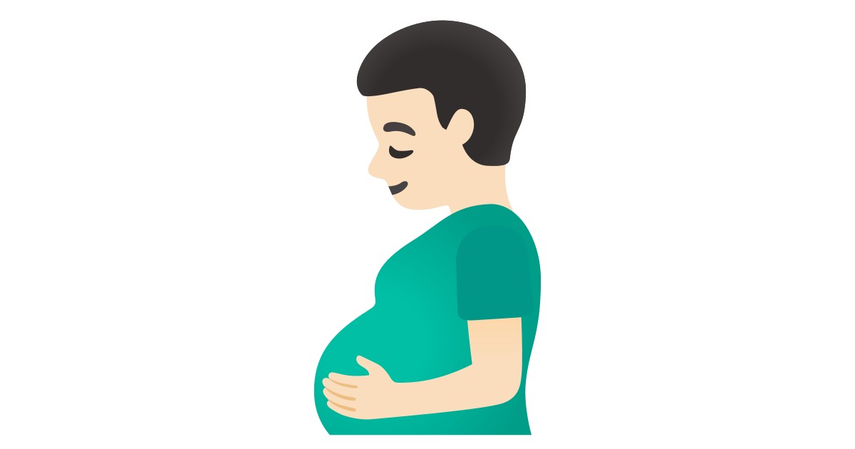 🫃🏻 Uomo Incinto: Carnagione Chiara Emoji