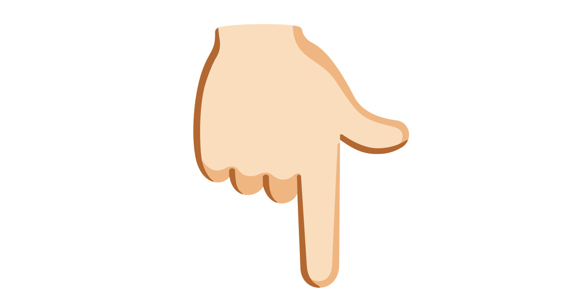 👇🏻 Main Avec Index Pointant Vers Le Bas : Peau Claire Emoji
