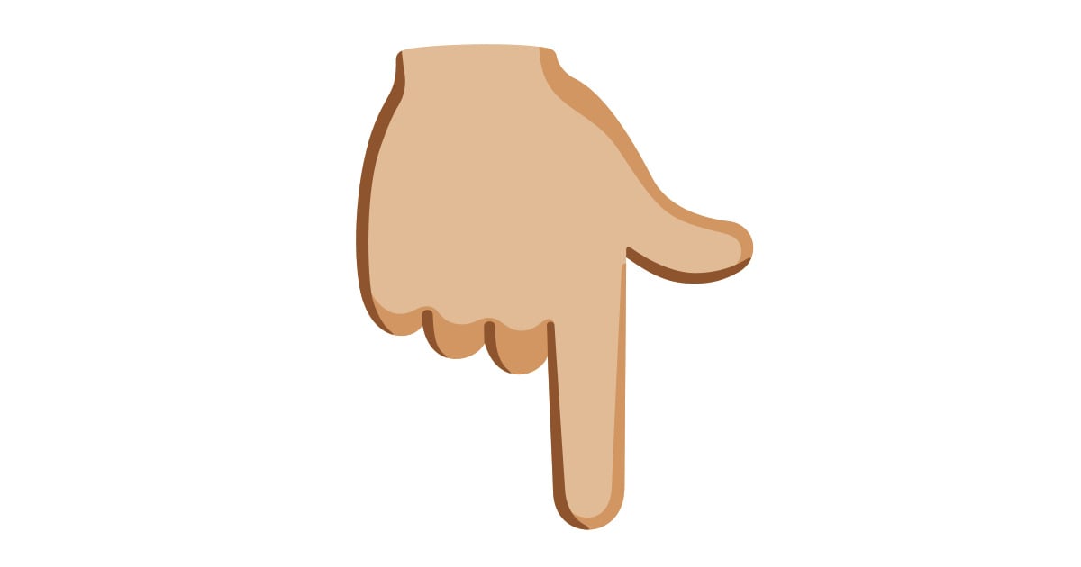 👇🏼 Backhand Index Pointing Down: Medium-Light Skin Tone Emoji