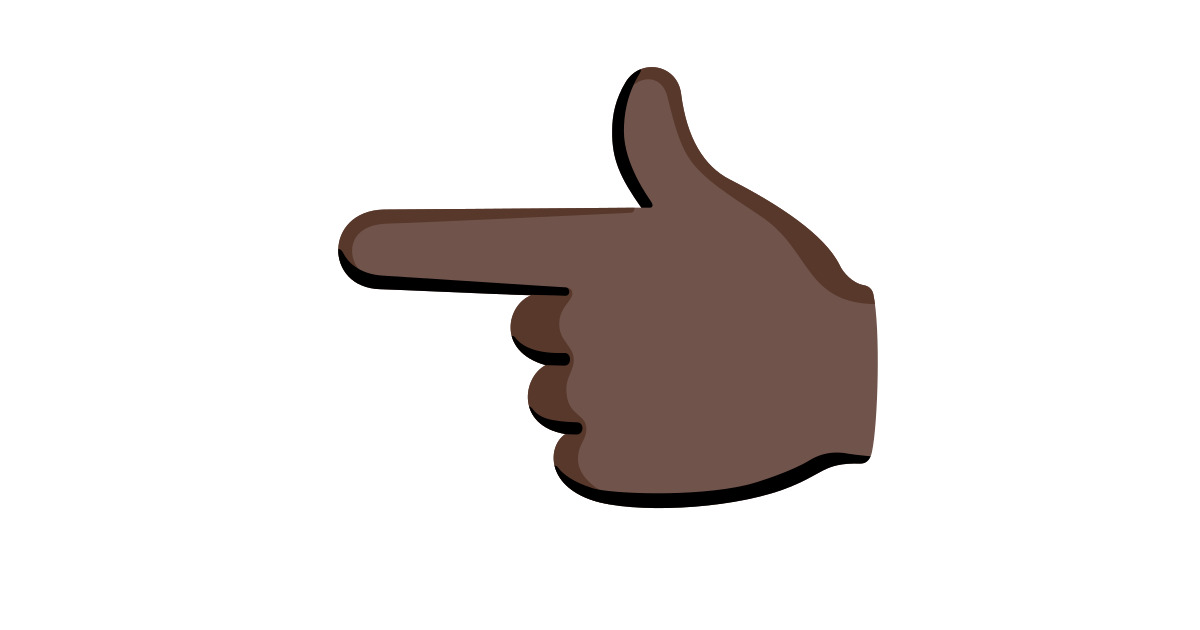 👈🏿 Backhand Index Pointing Left: Dark Skin Tone Emoji