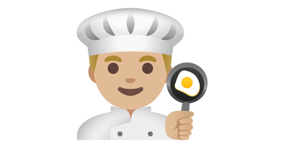 👨🏼‍🍳 Man Cook: Medium-Light Skin Tone Emoji