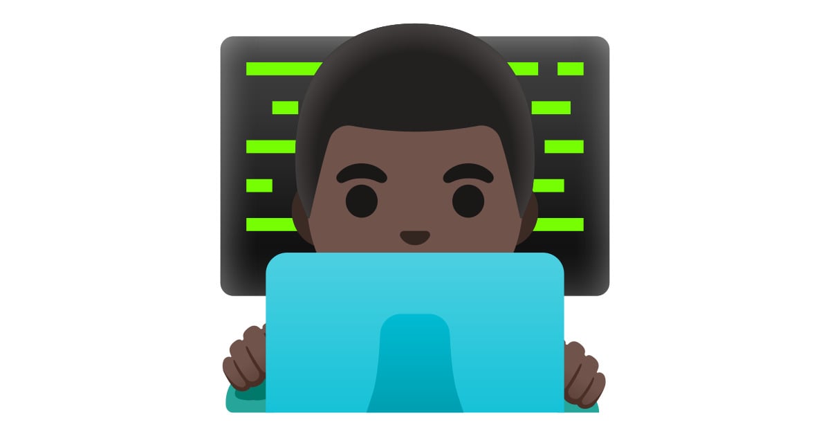 👨🏿‍💻 Man Technologist: Dark Skin Tone Emoji
