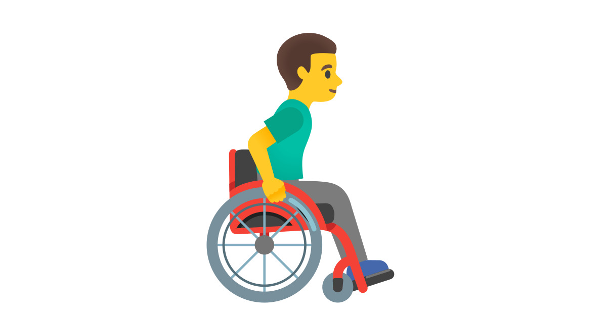👨‍🦽‍ ️ Man In Manual Wheelchair Facing Right Emoji
