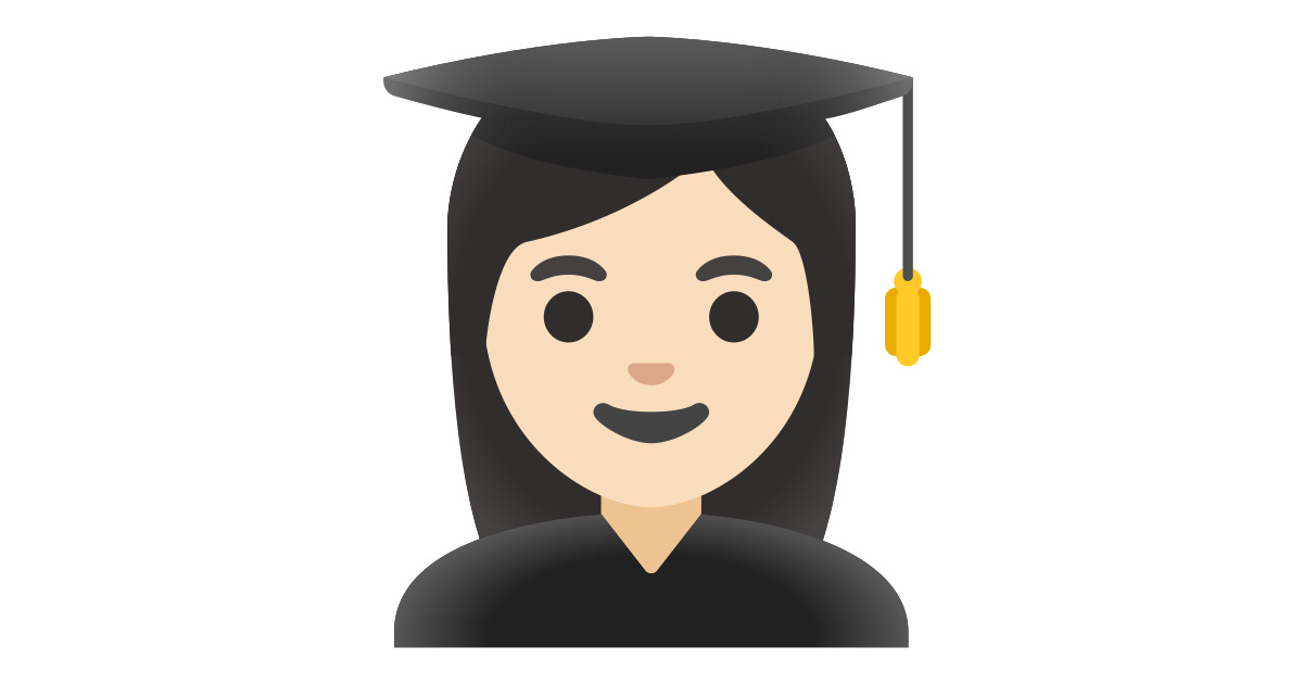 👩🏻‍🎓 Woman Student: Light Skin Tone Emoji