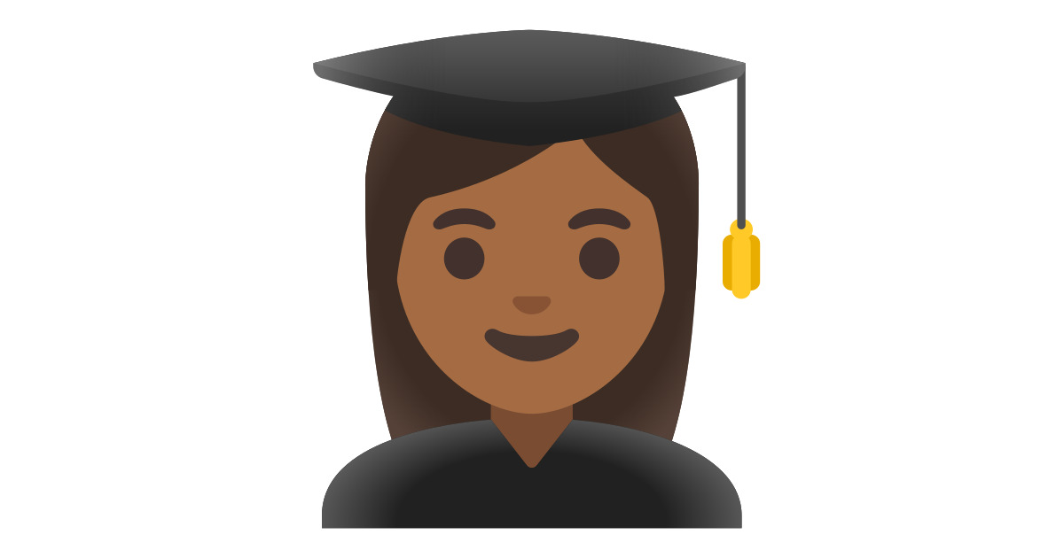 👩🏾‍🎓 Woman Student: Medium-Dark Skin Tone Emoji