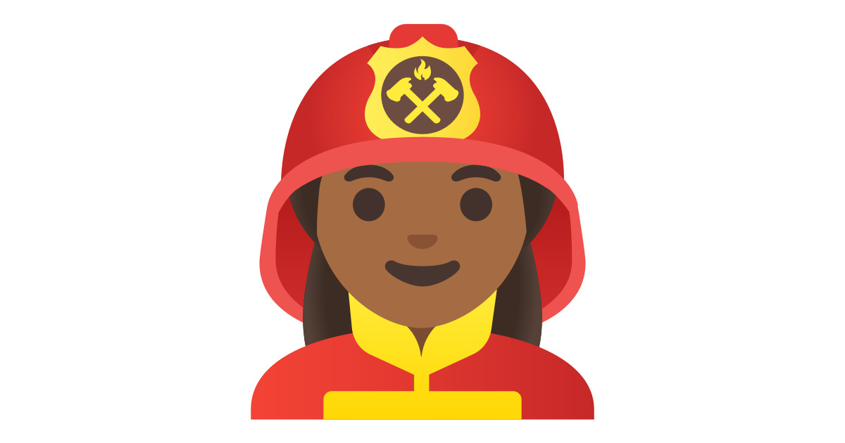 👩🏾‍🚒 Woman Firefighter: Medium-Dark Skin Tone Emoji