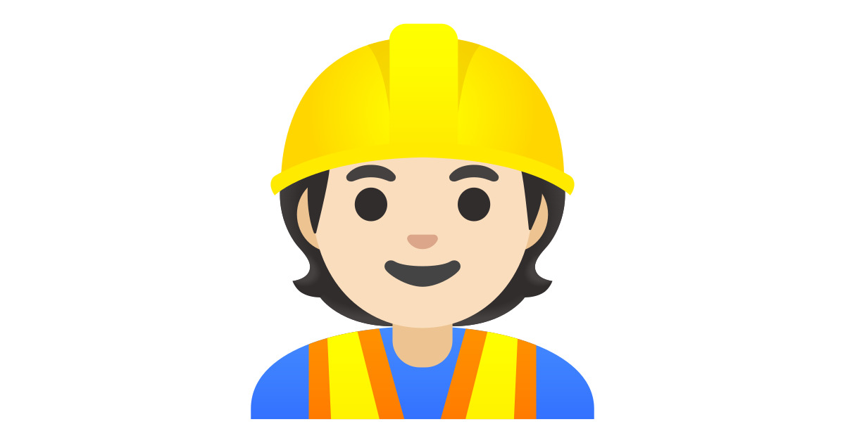 👷🏻 Trabalhador De Construção Civil: Pele Clara Emoji