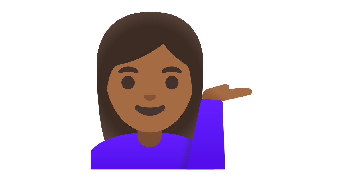 💁🏾‍♀️ Infoschalter-Mitarbeiterin: mitteldunkle Hautfarbe Emoji