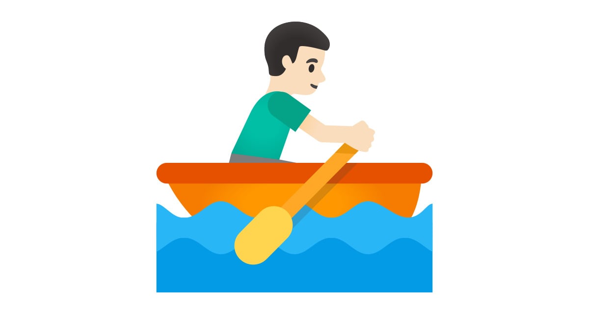 🚣🏻‍♂️ Man Rowing Boat: Light Skin Tone Emoji