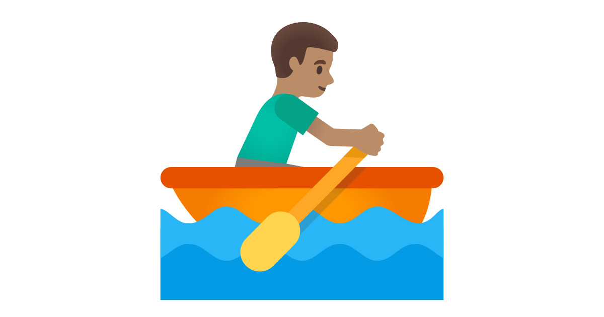 🚣🏽‍♂️ Man Rowing Boat: Medium Skin Tone Emoji