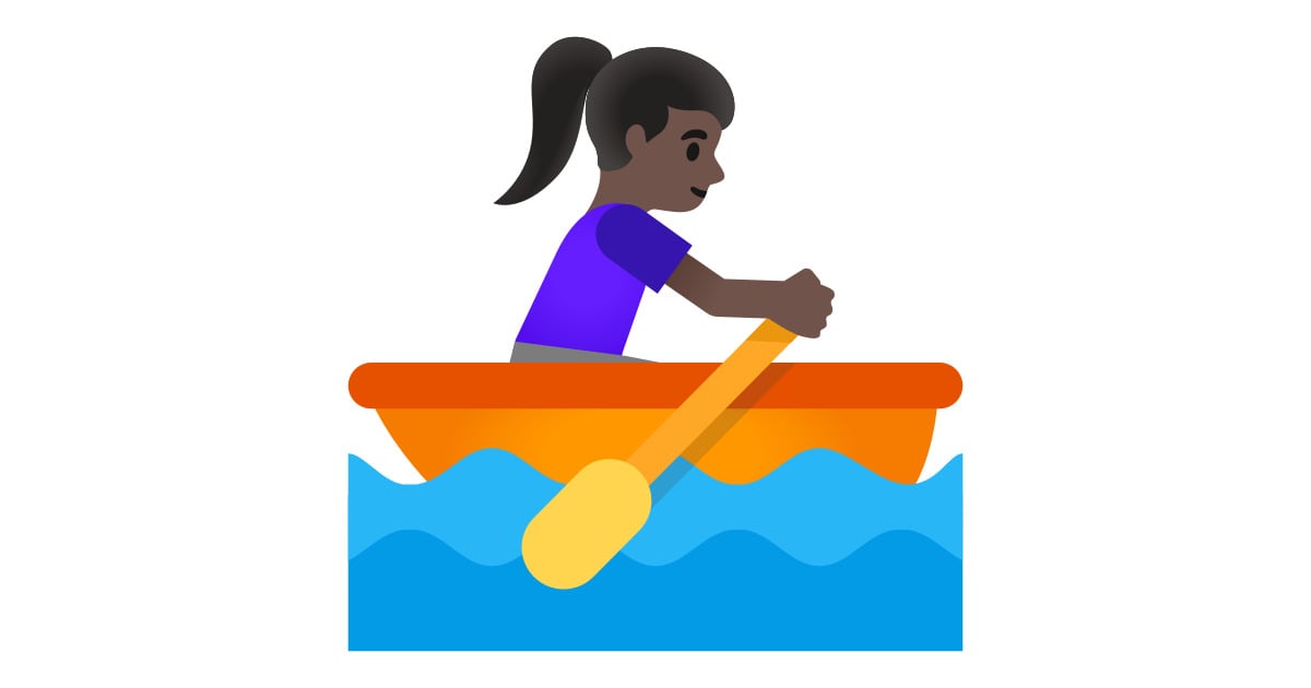 🚣🏿‍♀️ Woman Rowing Boat: Dark Skin Tone Emoji