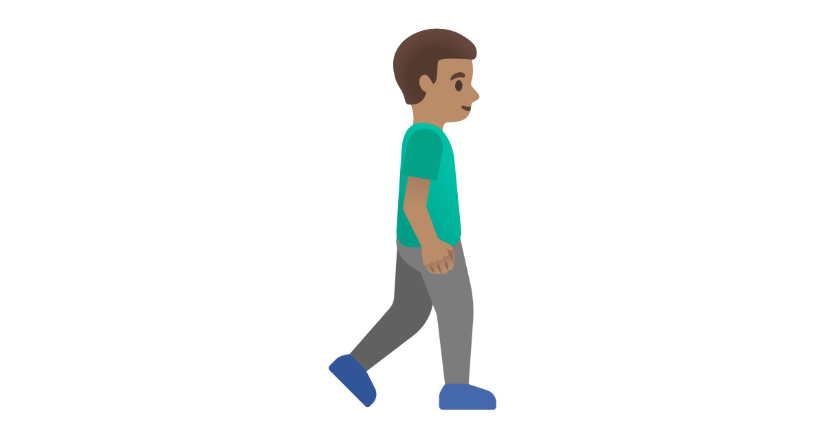 🚶🏽‍♂️‍ ️ Man Walking Facing Right: Medium Skin Tone Emoji
