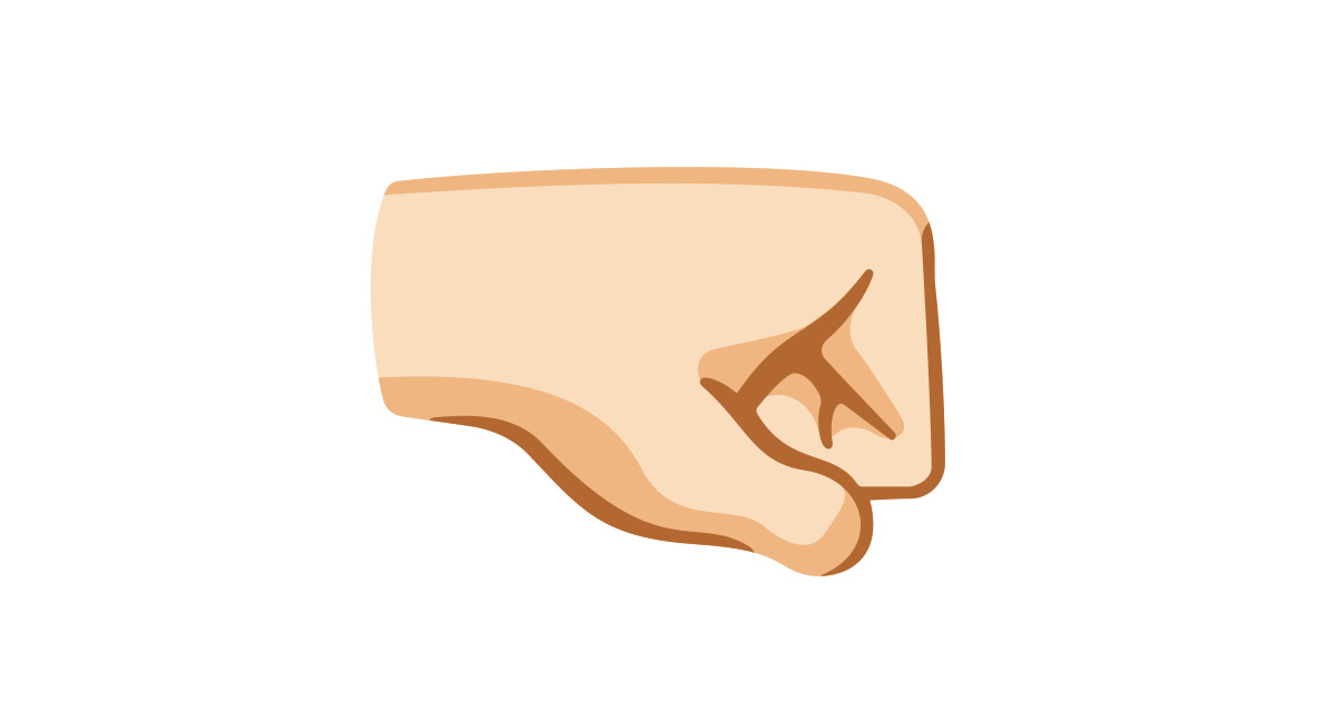 🤜🏻 Poing À Droite : Peau Claire Emoji