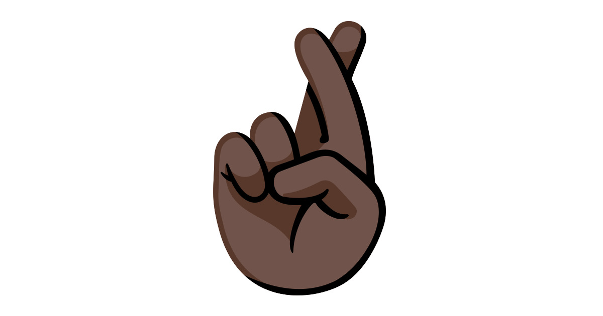 🤞🏿 Crossed Fingers: Dark Skin Tone Emoji