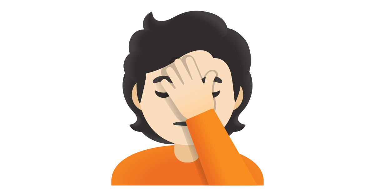 🤦🏻 Person Facepalming: Light Skin Tone Emoji