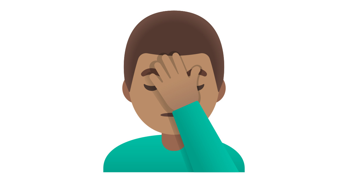 🤦🏽♂️ Man Facepalming Medium Skin Tone Emoji