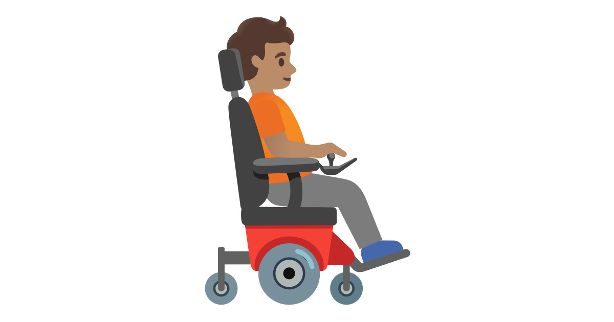 🧑🏽‍🦼‍ ️ Person In Motorized Wheelchair Facing Right: Medium Skin Tone Emoji