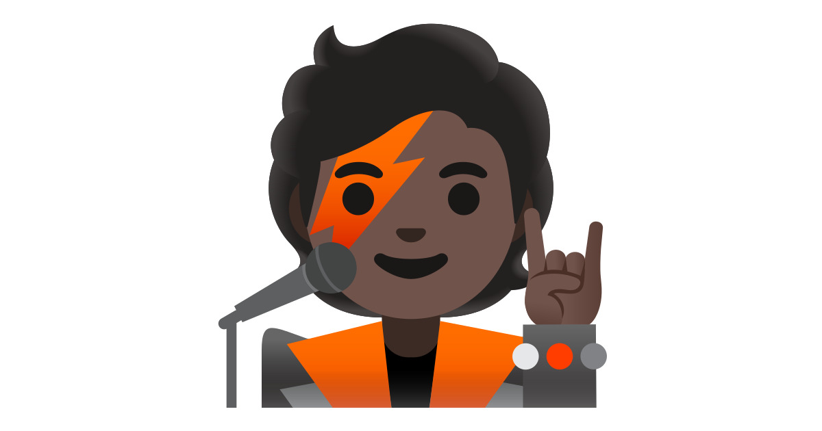🧑🏿‍🎤 Singer: Dark Skin Tone Emoji