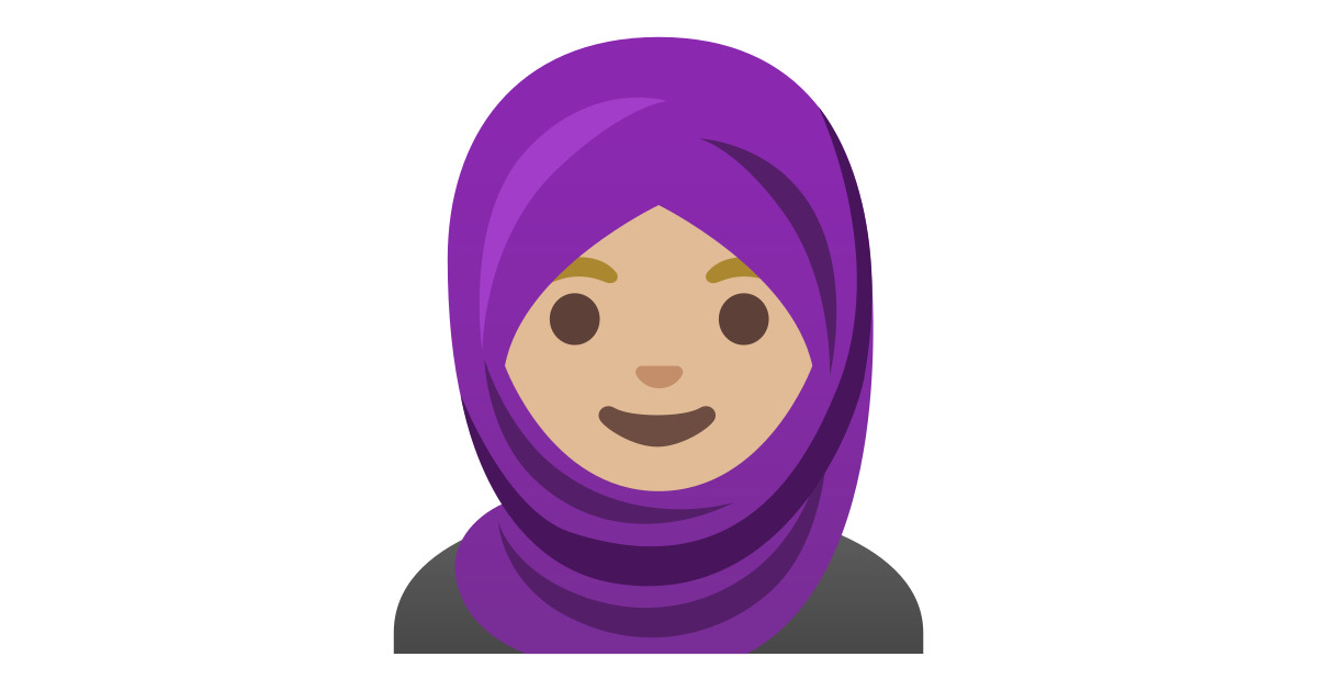 🧕🏼 Mulher Com Véu: Pele Morena Clara Emoji