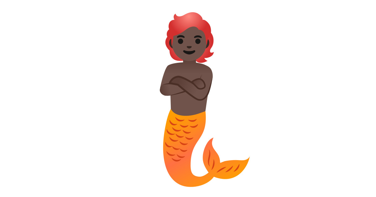 🧜🏿 Merperson: Dark Skin Tone Emoji