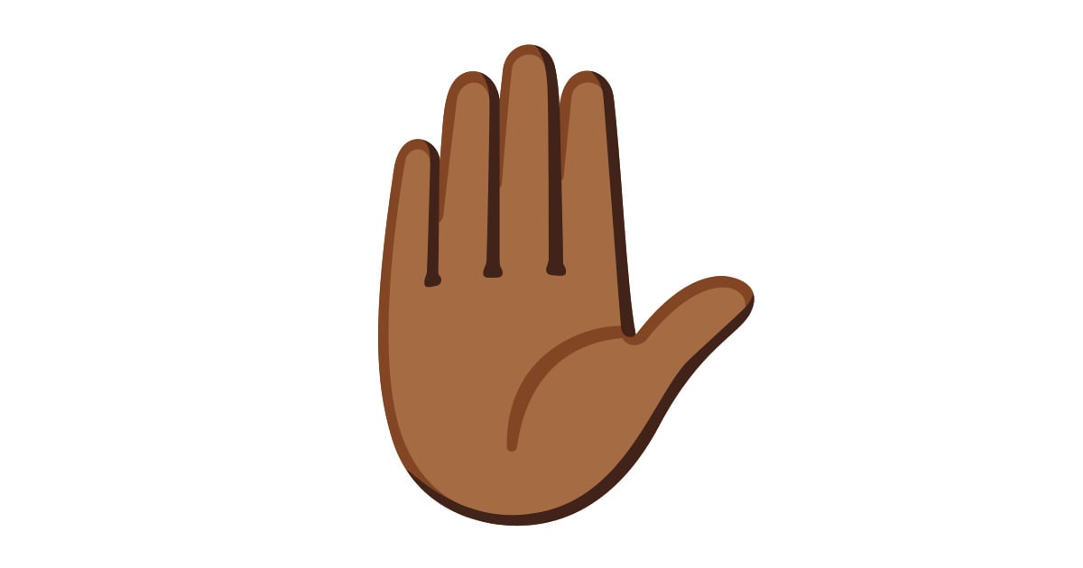 Emoji De Mano Levantada Tono De Piel Oscuro Medio Persona Con La Mano
