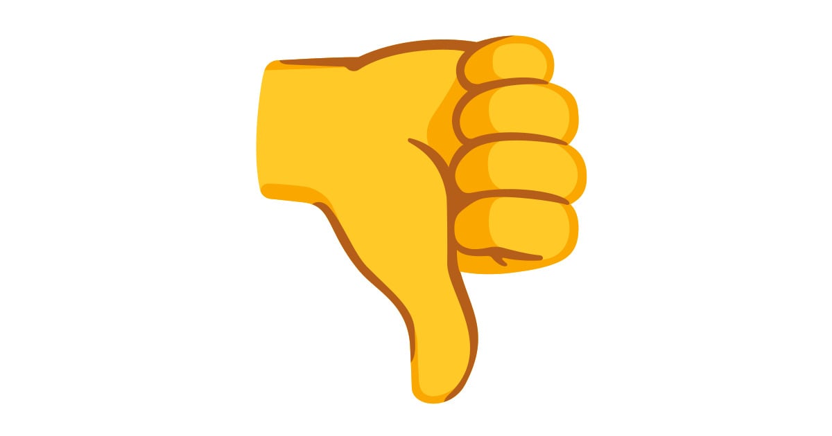 Thumbs Down Hand Gesture Symbols Emoticons