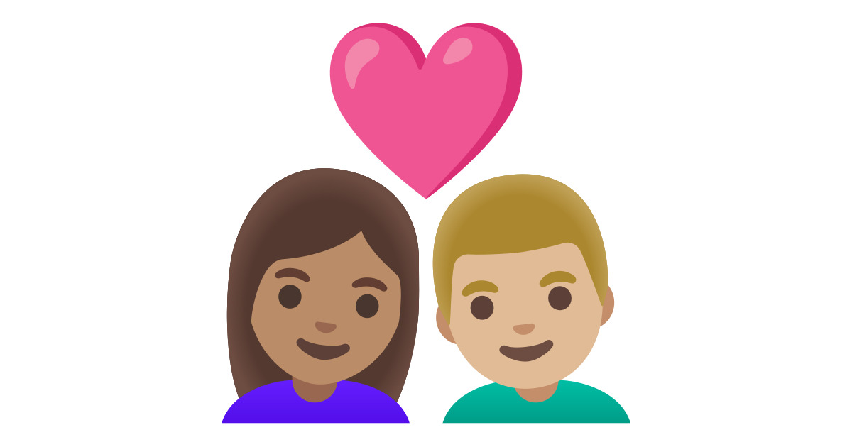 👩🏽‍ ️‍👨🏼 Pareja Enamorada: Mujer, Hombre, Tono De Piel Medio, Tono De ...