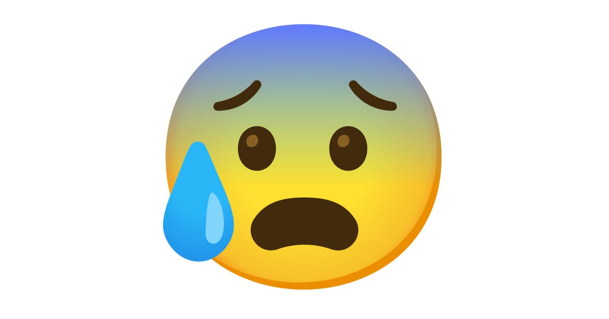 Blue Smiley Face Sweating