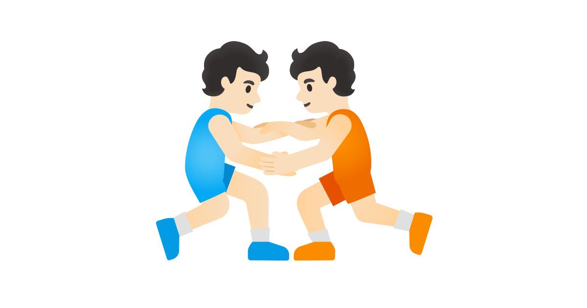 🤼🏻 Pessoas Lutando: Pele Clara Emoji